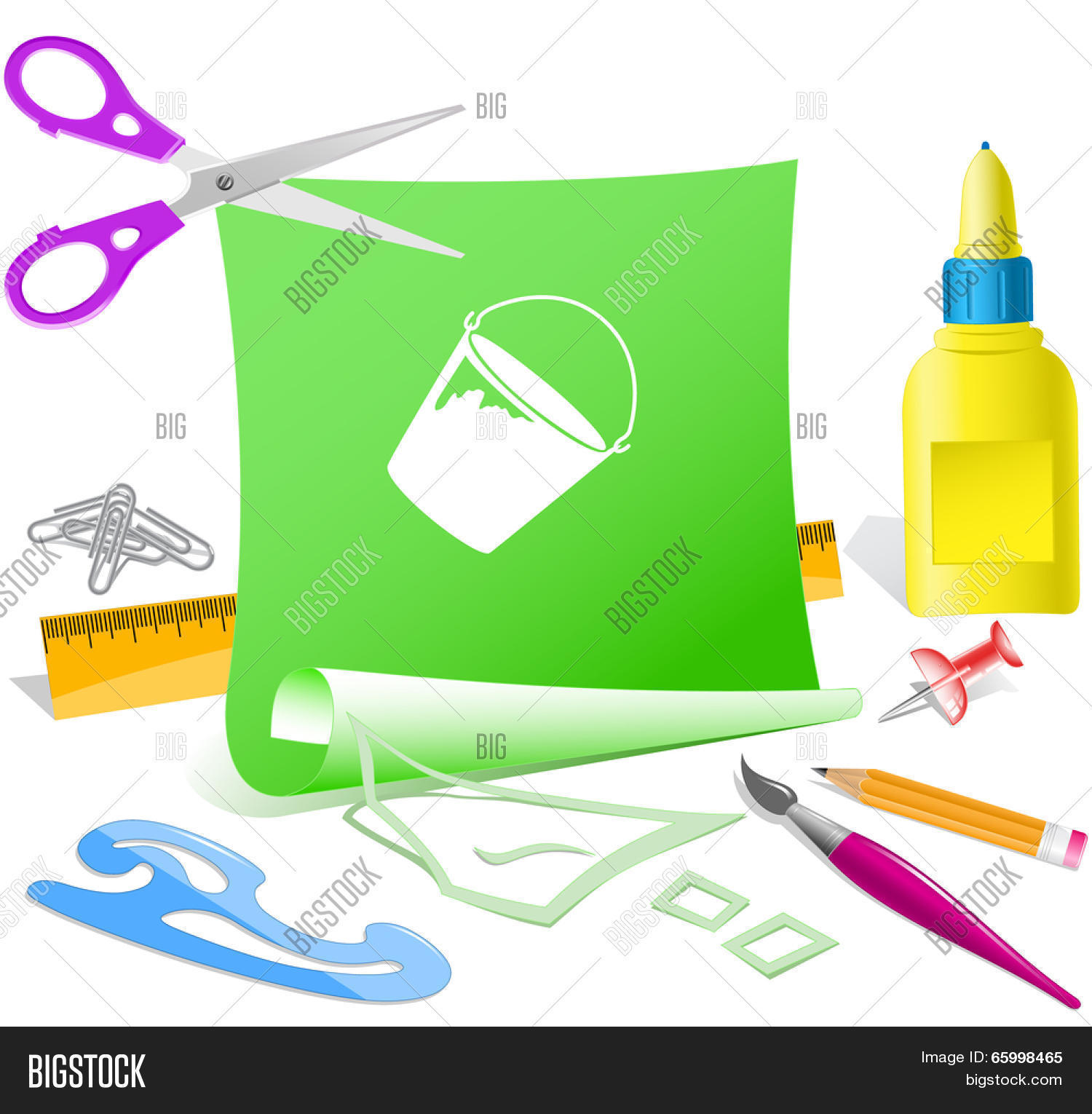 Bucket. Paper Vector & Photo (Free Trial) | Bigstock