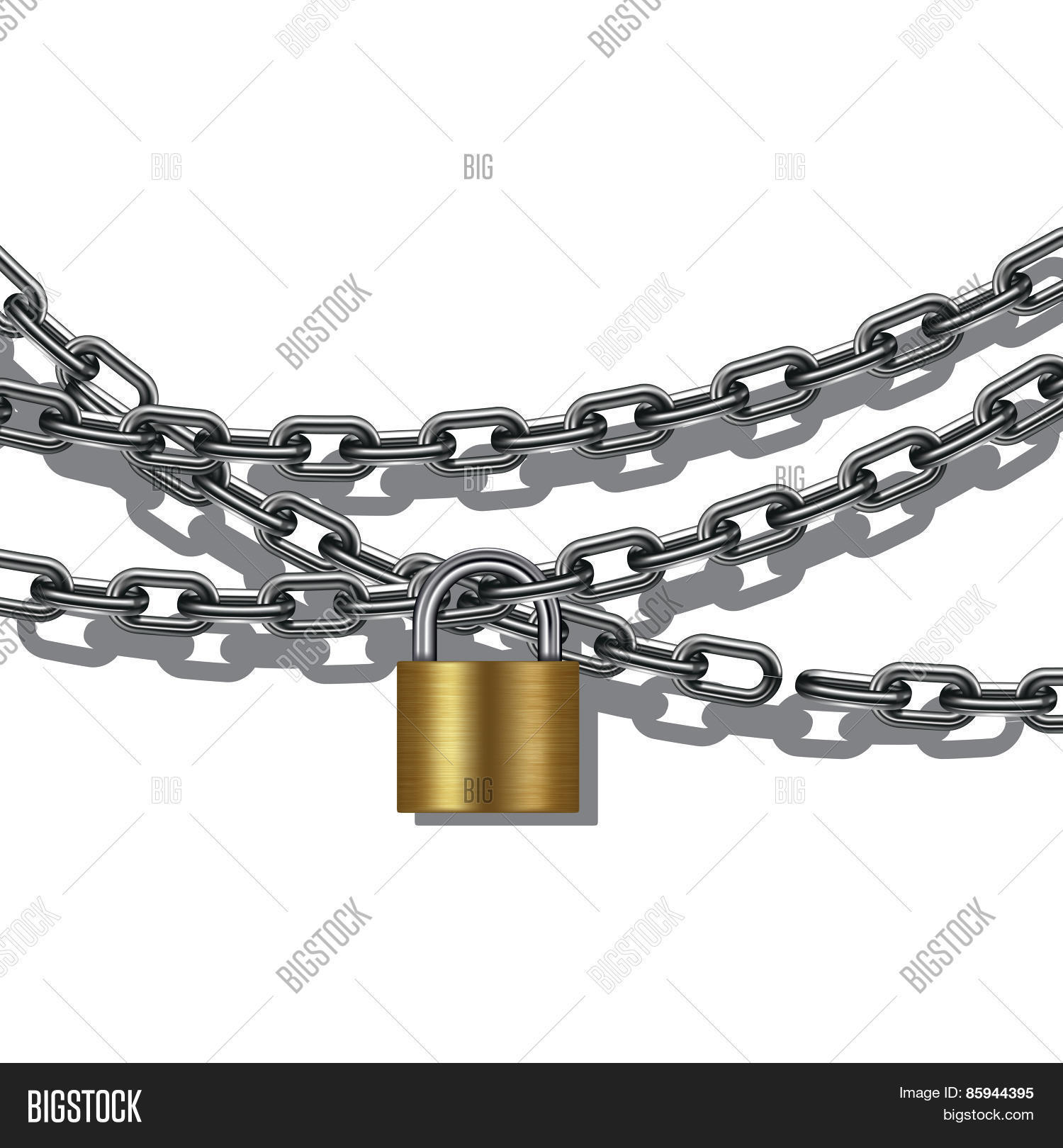 Padlock Chain Vector & Photo (Free Trial) | Bigstock