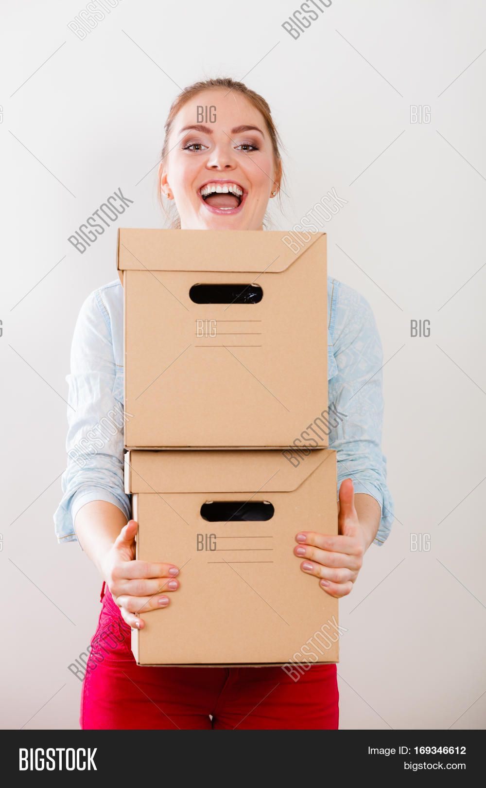 Happy Woman Moving Image & Photo (Free Trial) | Bigstock