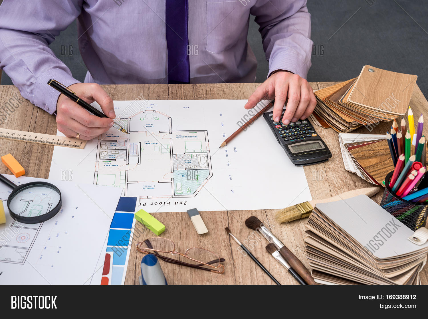 Man Architect Draws Image & Photo (Free Trial) | Bigstock