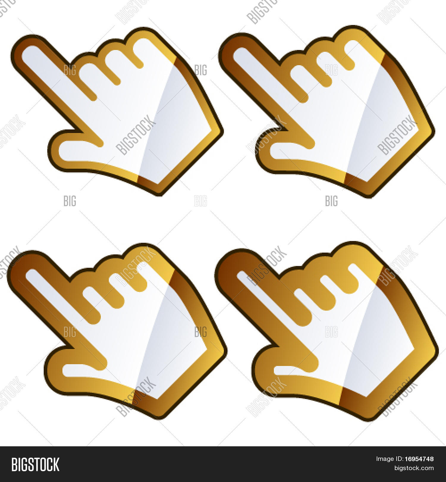Vector Hand Cursors Vector & Photo (Free Trial) | Bigstock