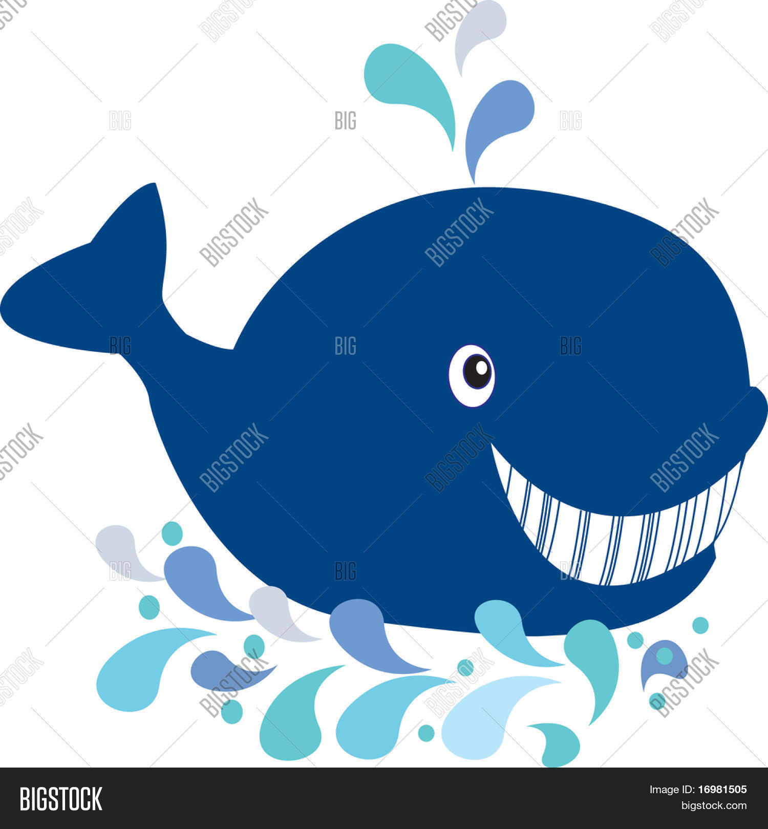 Happy Whale. Vector Vector & Photo (Free Trial) | Bigstock