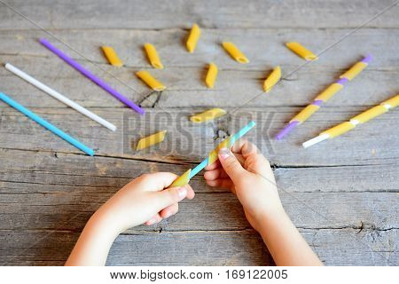 Small Kid Holds Straw Image & Photo (Free Trial) | Bigstock