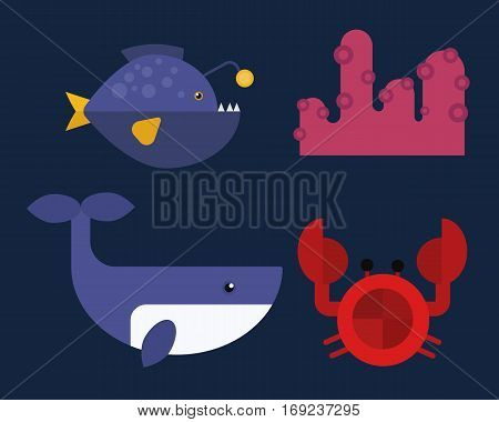 Vector Set Cute Sea Vector & Photo (Free Trial) | Bigstock