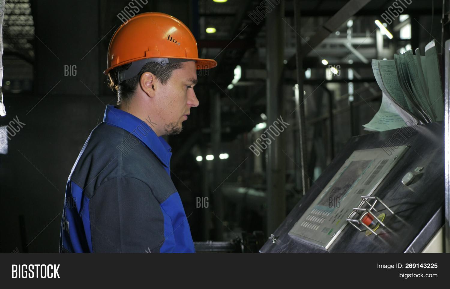 Operator Monitors Image & Photo (Free Trial) | Bigstock