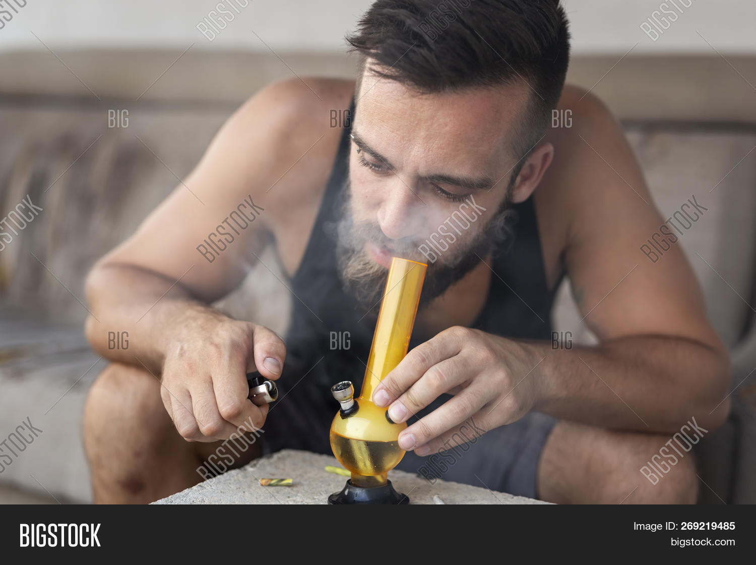 Young Man Smoking Pot Image & Photo (Free Trial) | Bigstock