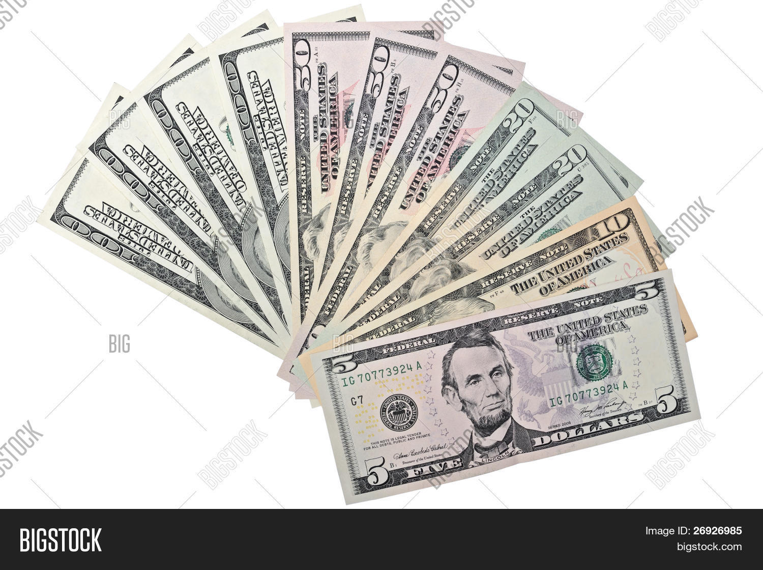 Dollar Bills Fanned Image & Photo (Free Trial) | Bigstock