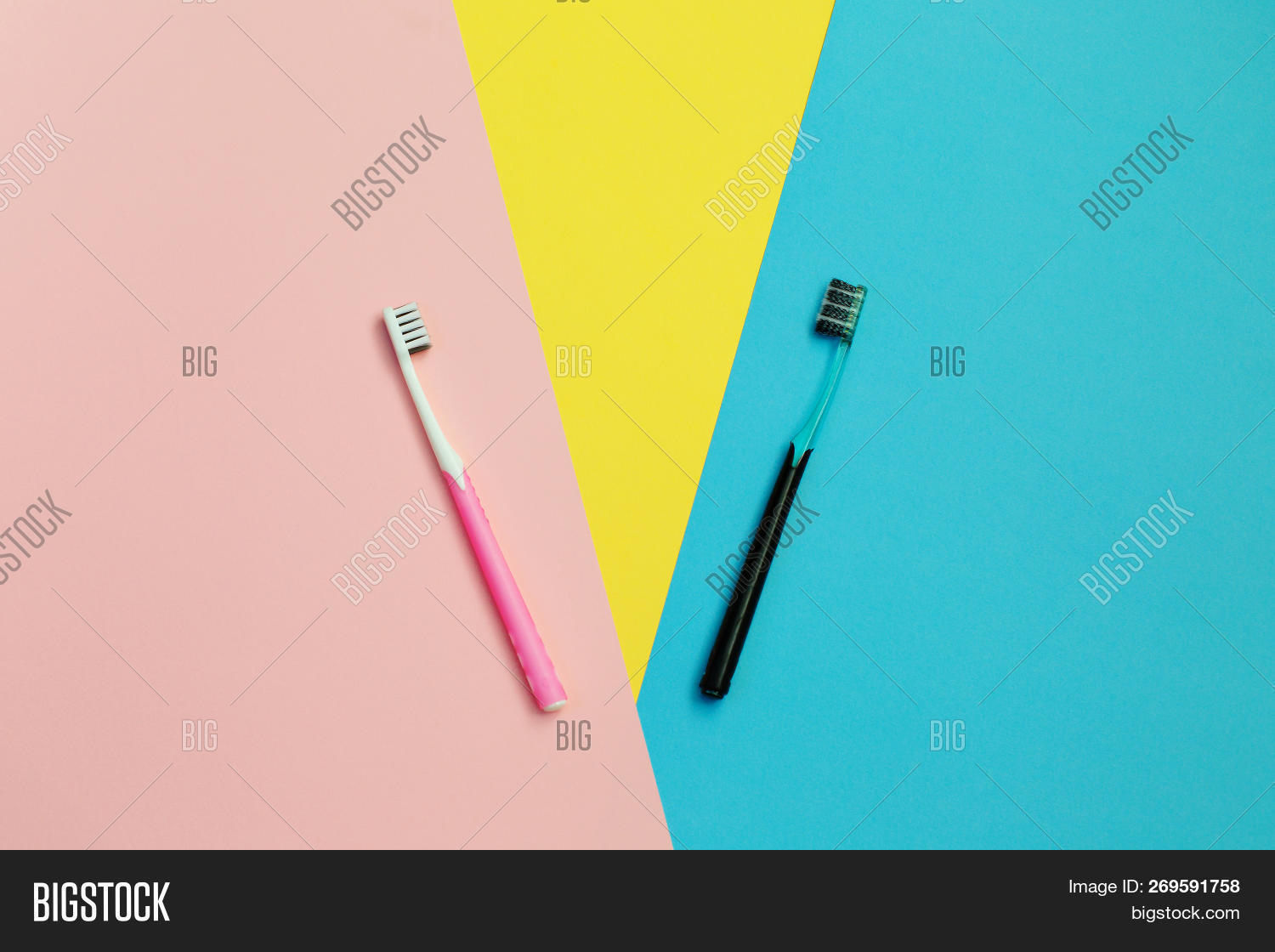 Toothbrushes On Yellow Image & Photo (Free Trial) | Bigstock