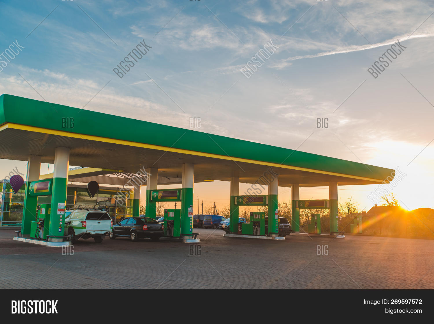 Wide View Gas Station Image & Photo (Free Trial) | Bigstock