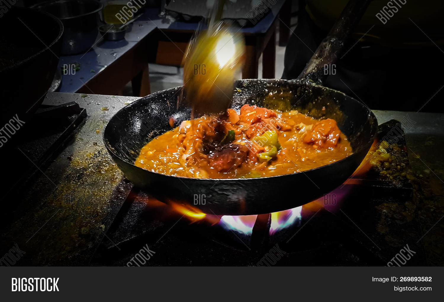 Chef Cooking Tadka Fry Image & Photo (Free Trial) | Bigstock