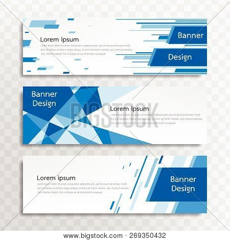 Set Blue Banner Vector & Photo (Free Trial) | Bigstock