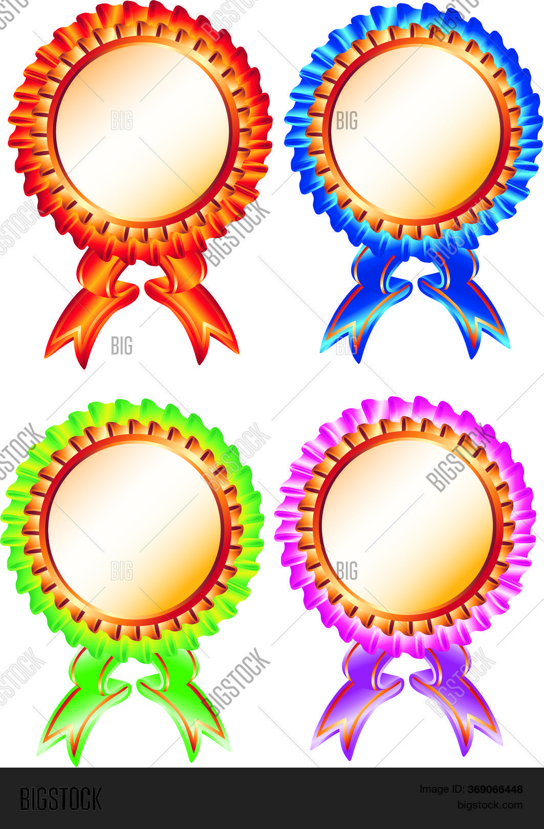 Set Premium Rosettes Vector & Photo (Free Trial) | Bigstock
