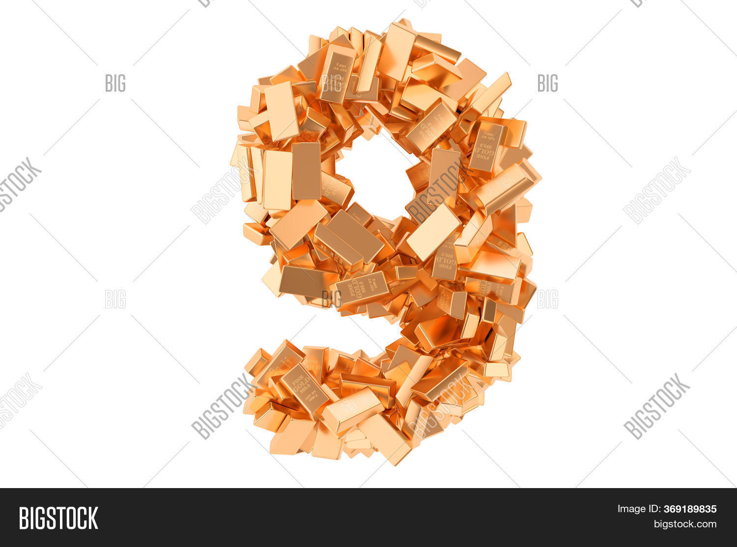 Number 9, Golden Image & Photo (Free Trial) | Bigstock