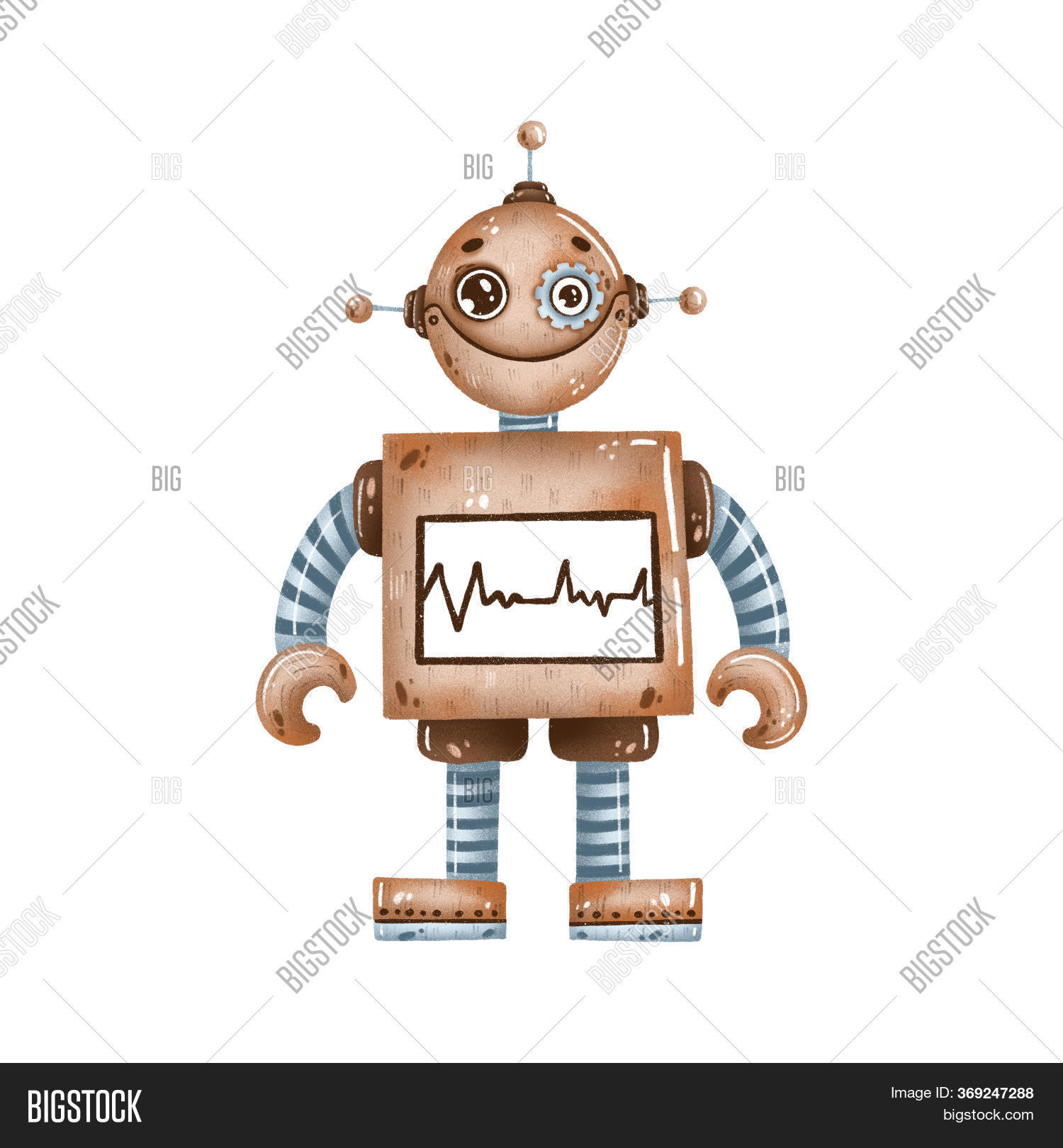 Cute Brown Robot Big Image & Photo (Free Trial) | Bigstock