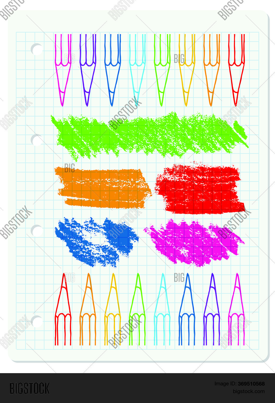 Colored Pencils Hatch Vector & Photo (Free Trial) | Bigstock