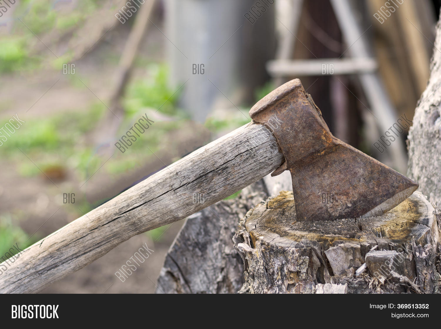 Old Ax Stuck Tree Image & Photo (Free Trial) | Bigstock