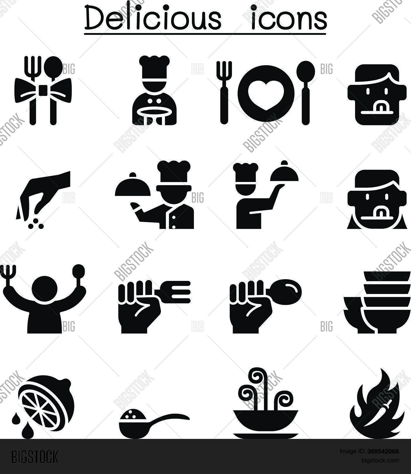Delicious Food Icon Vector & Photo (Free Trial) | Bigstock