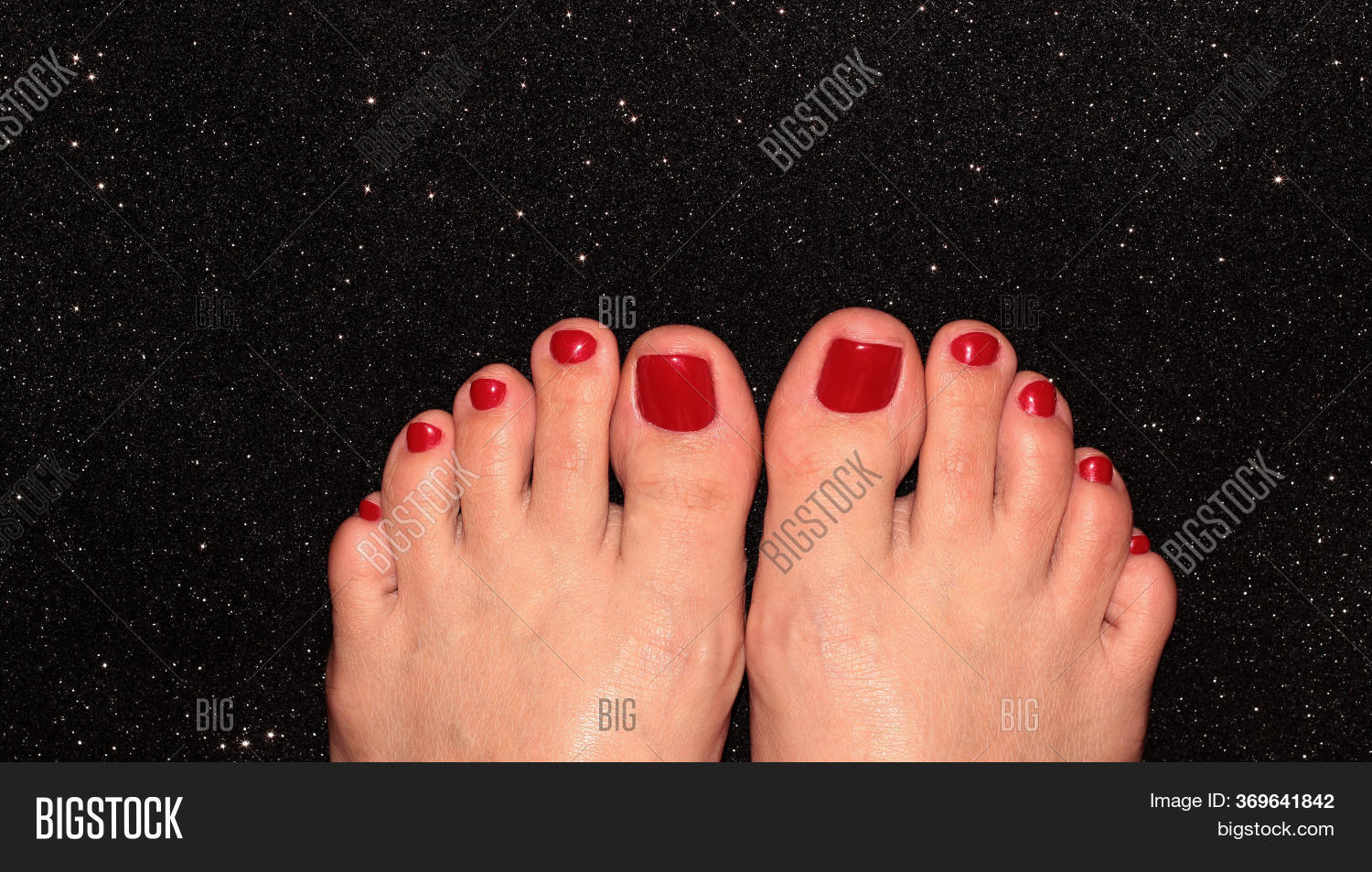 Red Pedicure. On Black Image & Photo (Free Trial) | Bigstock