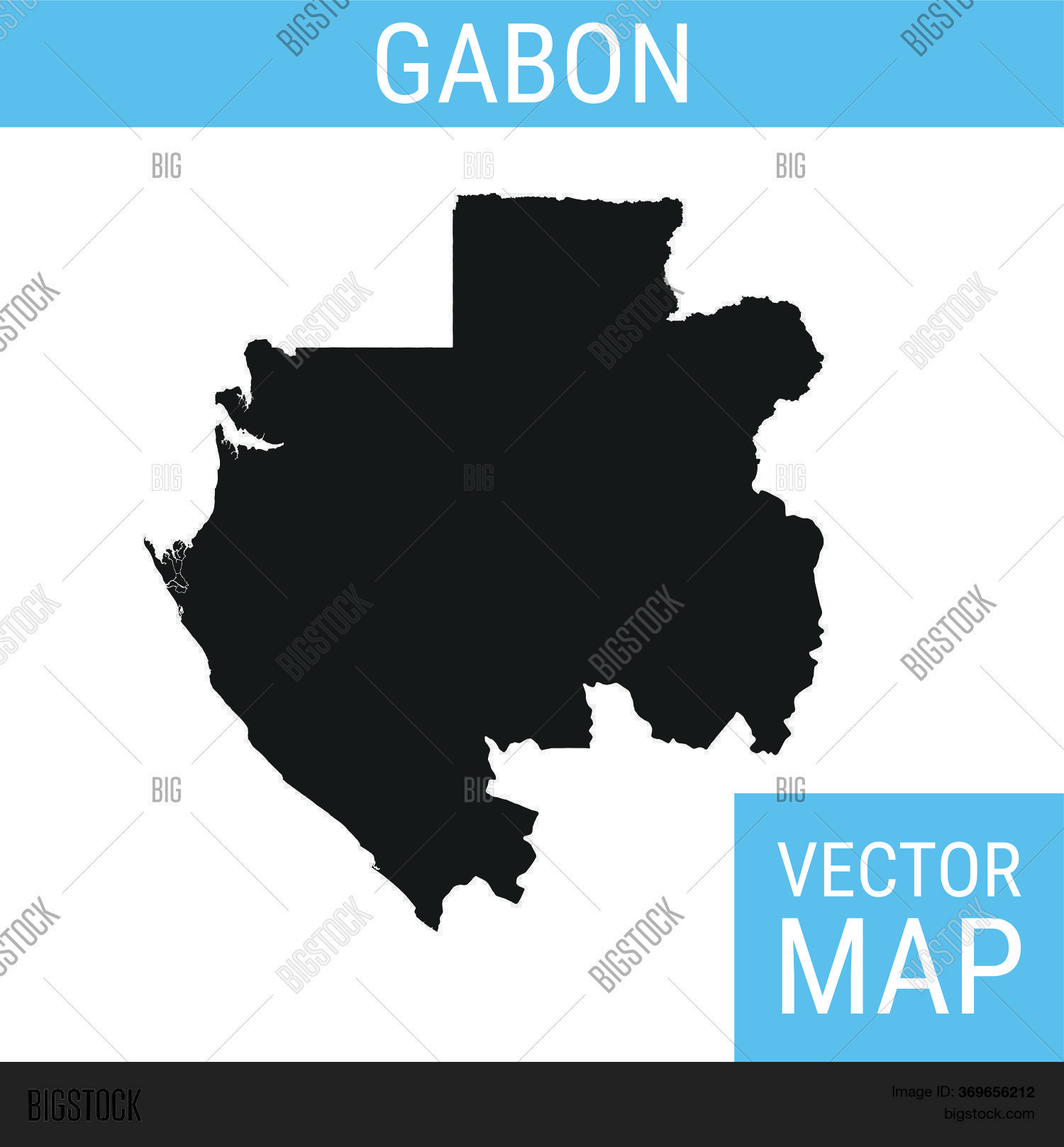 Gabon Vector Map Vector & Photo (Free Trial) | Bigstock