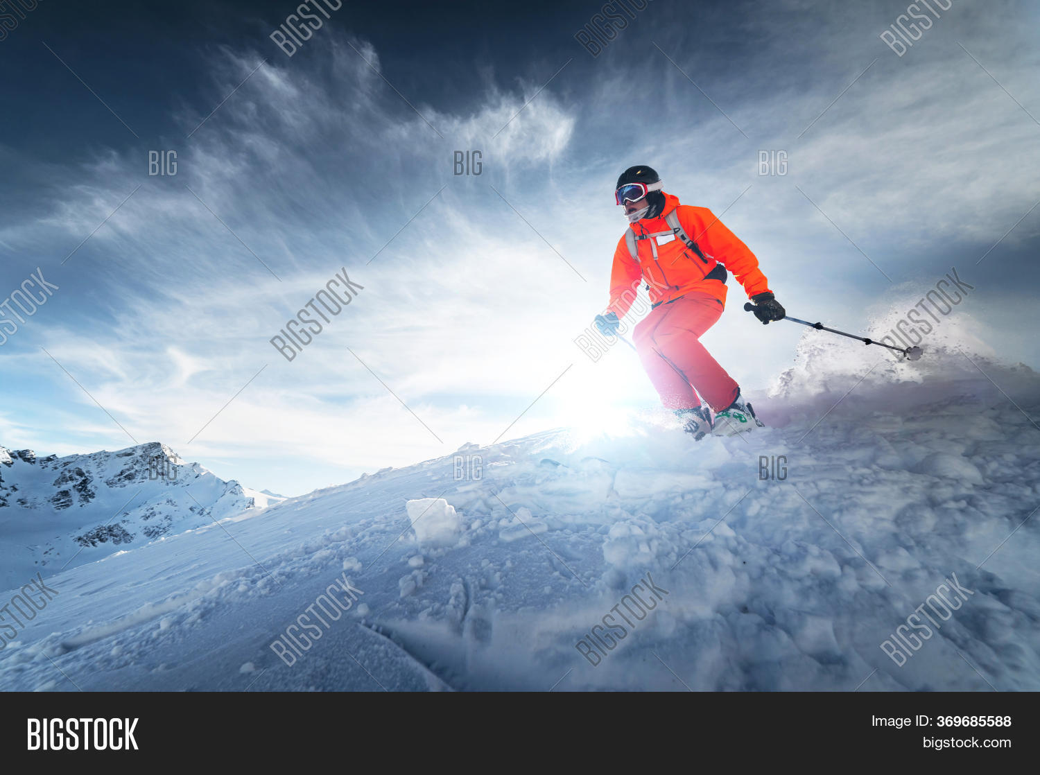 Skier Rides On Snowy Image & Photo (Free Trial) | Bigstock