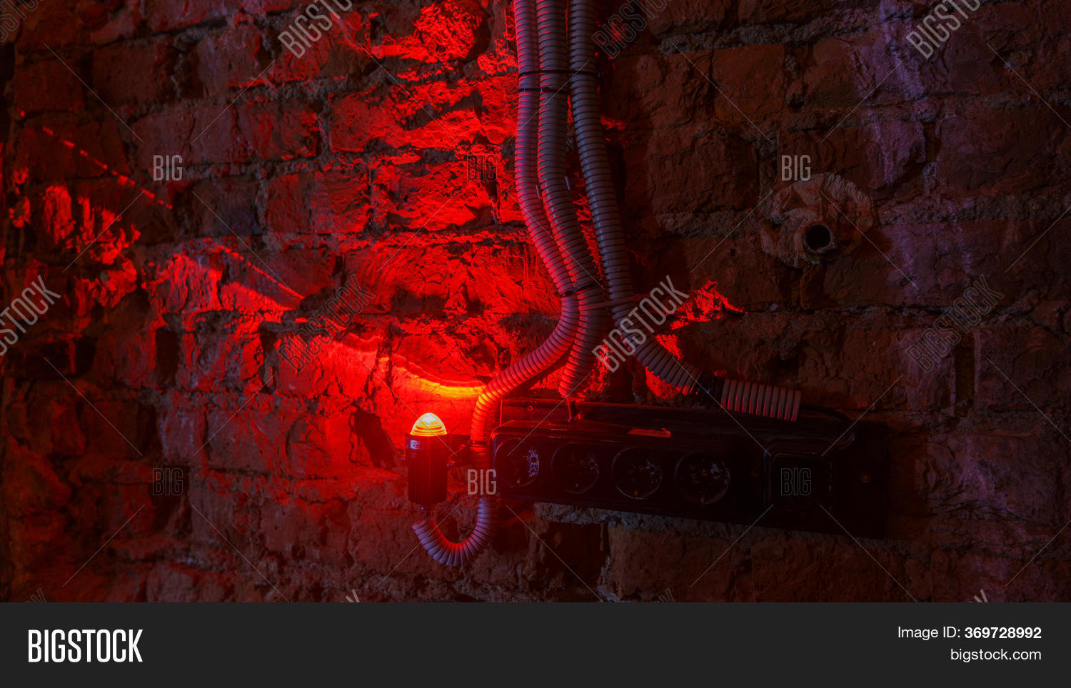 Brick Wall Red Light Image & Photo (Free Trial) | Bigstock