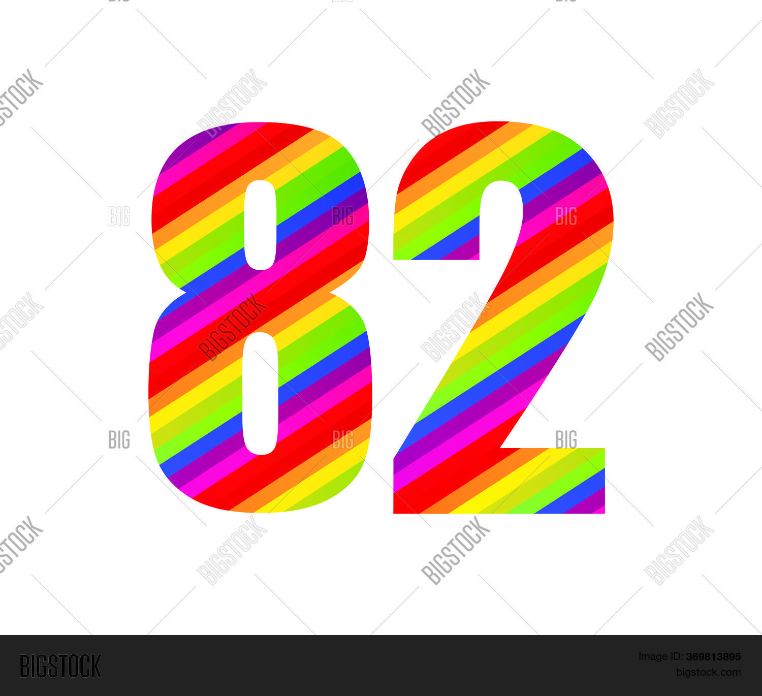 82 Number Rainbow Vector & Photo (Free Trial) | Bigstock
