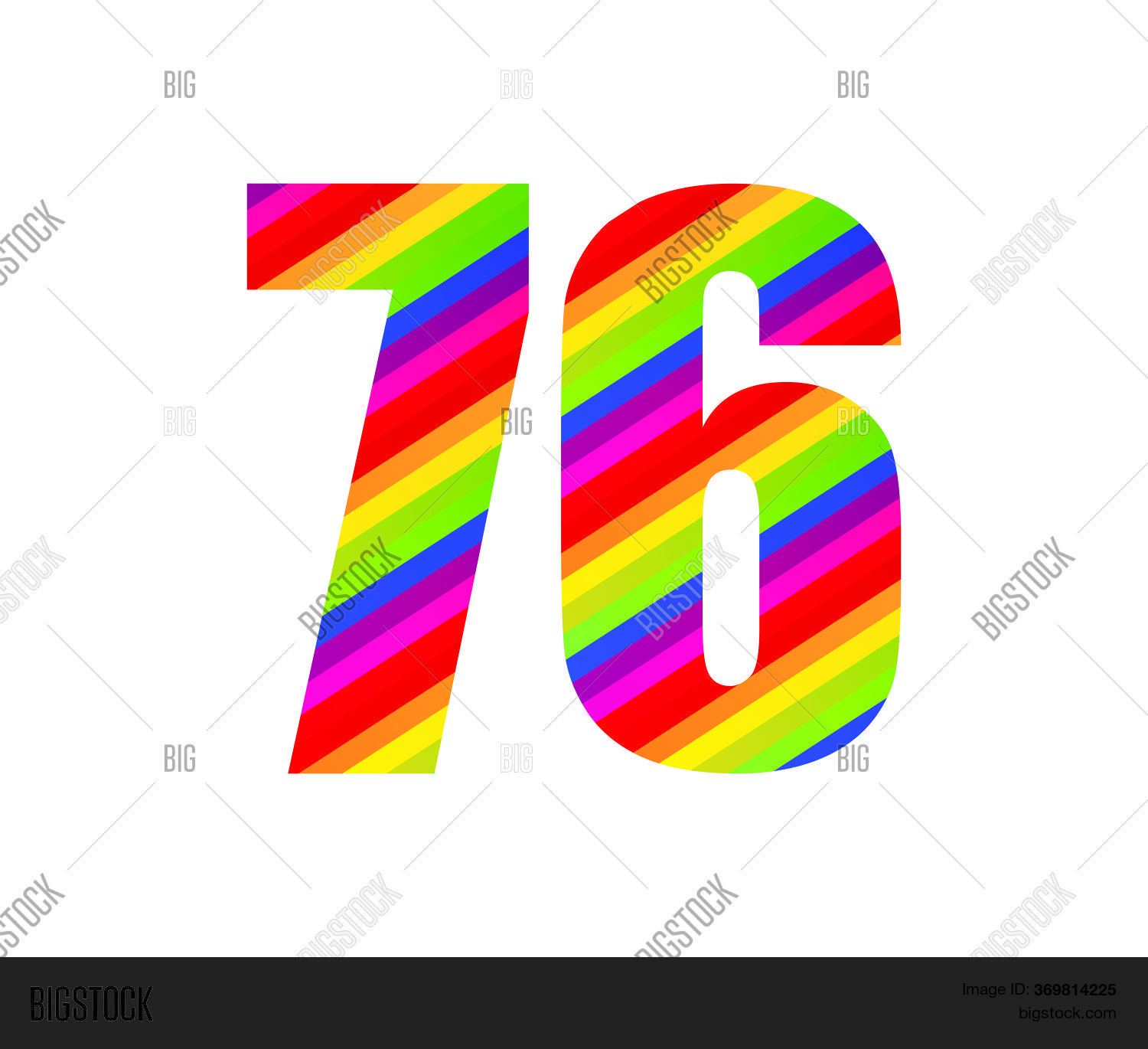 76 Number Rainbow Vector & Photo (Free Trial) | Bigstock