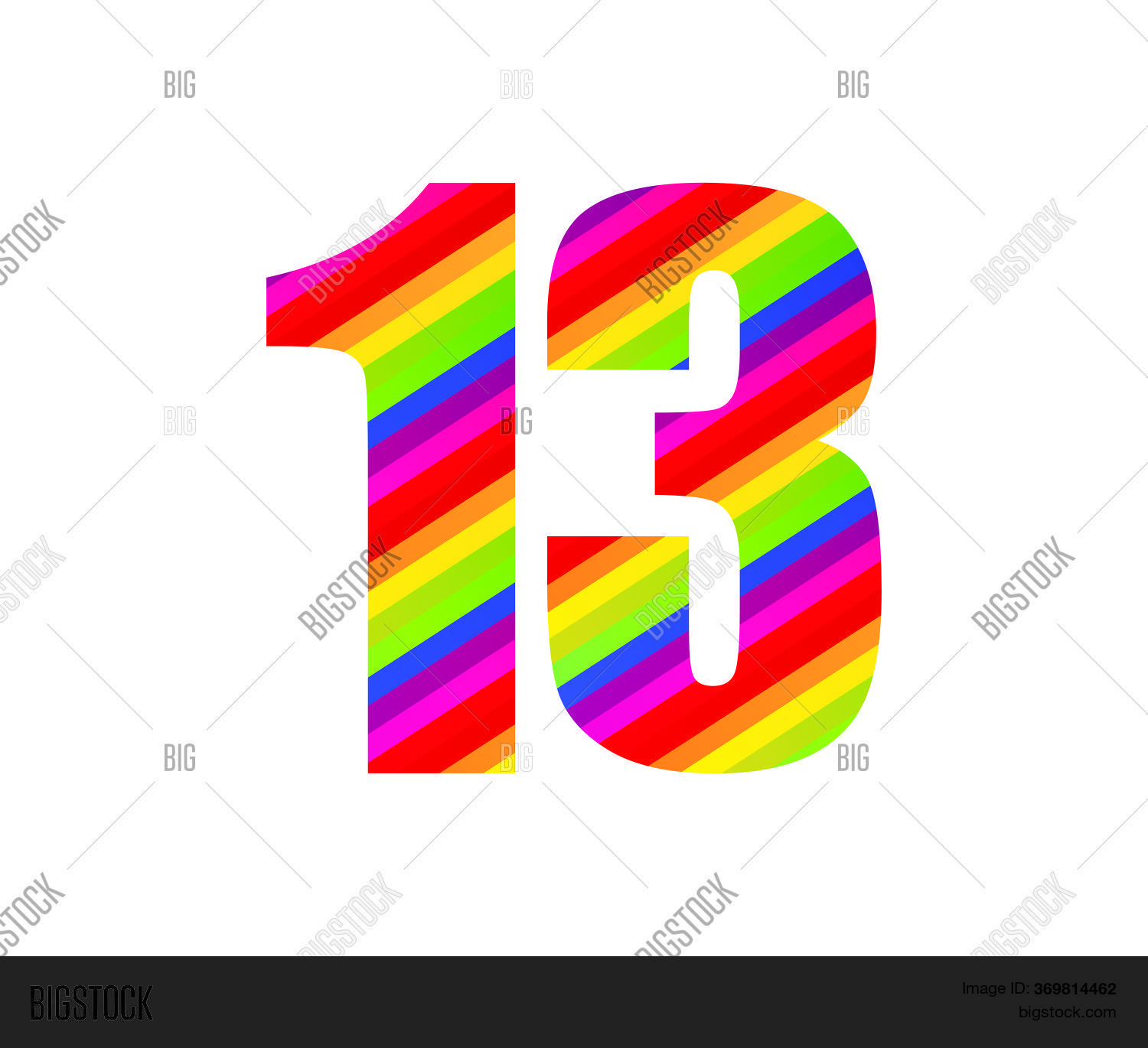 13 Number Rainbow Vector & Photo (Free Trial) | Bigstock