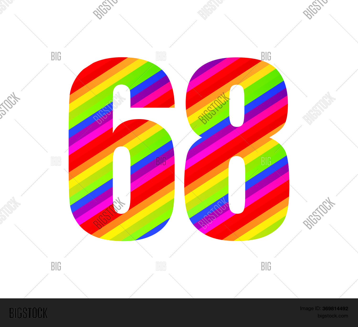 68 Number Rainbow Vector & Photo (Free Trial) | Bigstock