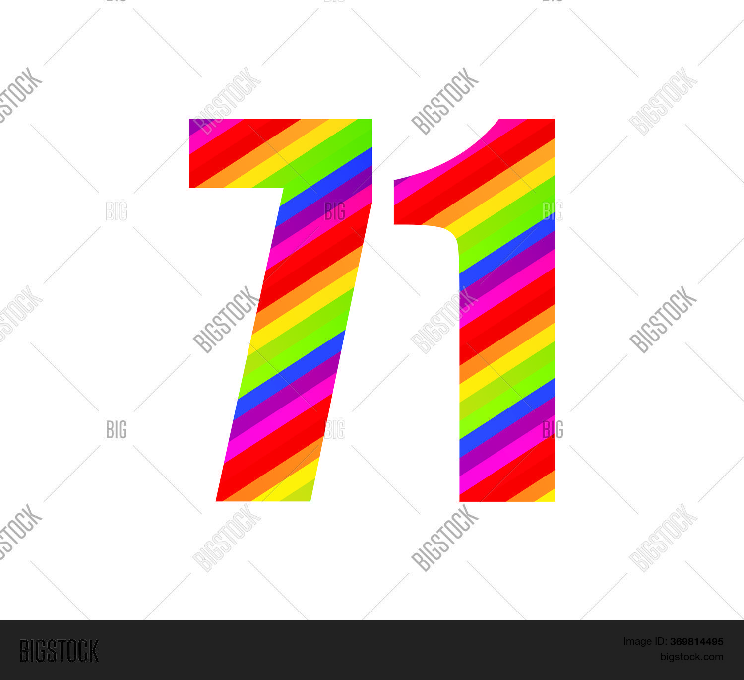 71 Number Rainbow Vector & Photo (Free Trial) | Bigstock