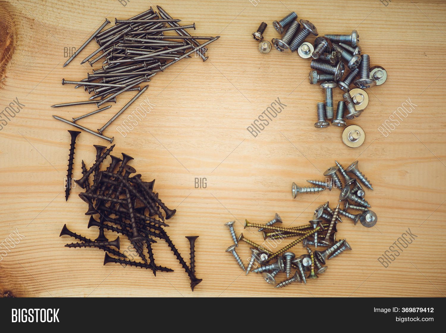 Screws Nails On Wood Image & Photo (Free Trial) | Bigstock