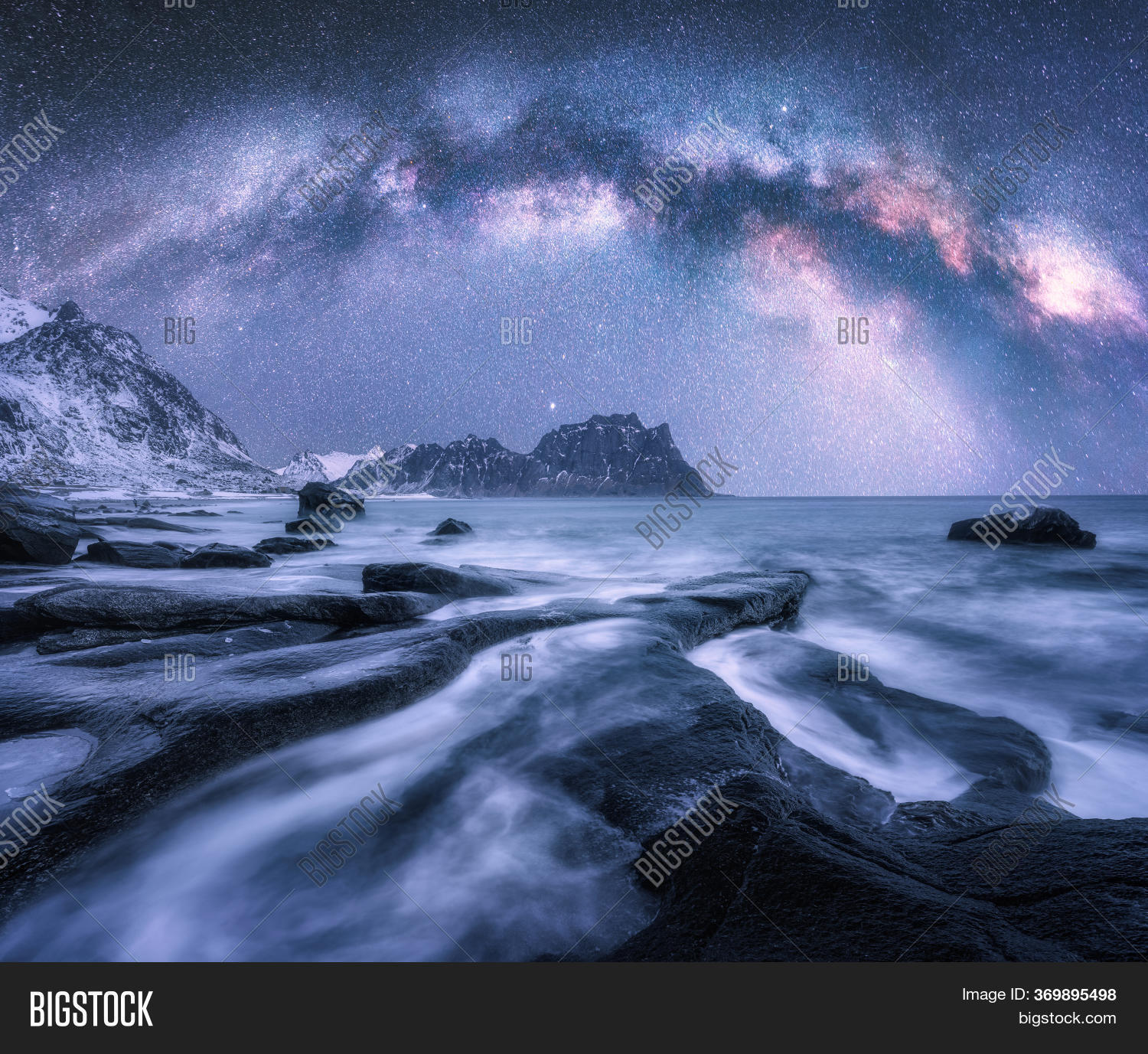 Milky Way Over Snow Image & Photo (Free Trial) | Bigstock