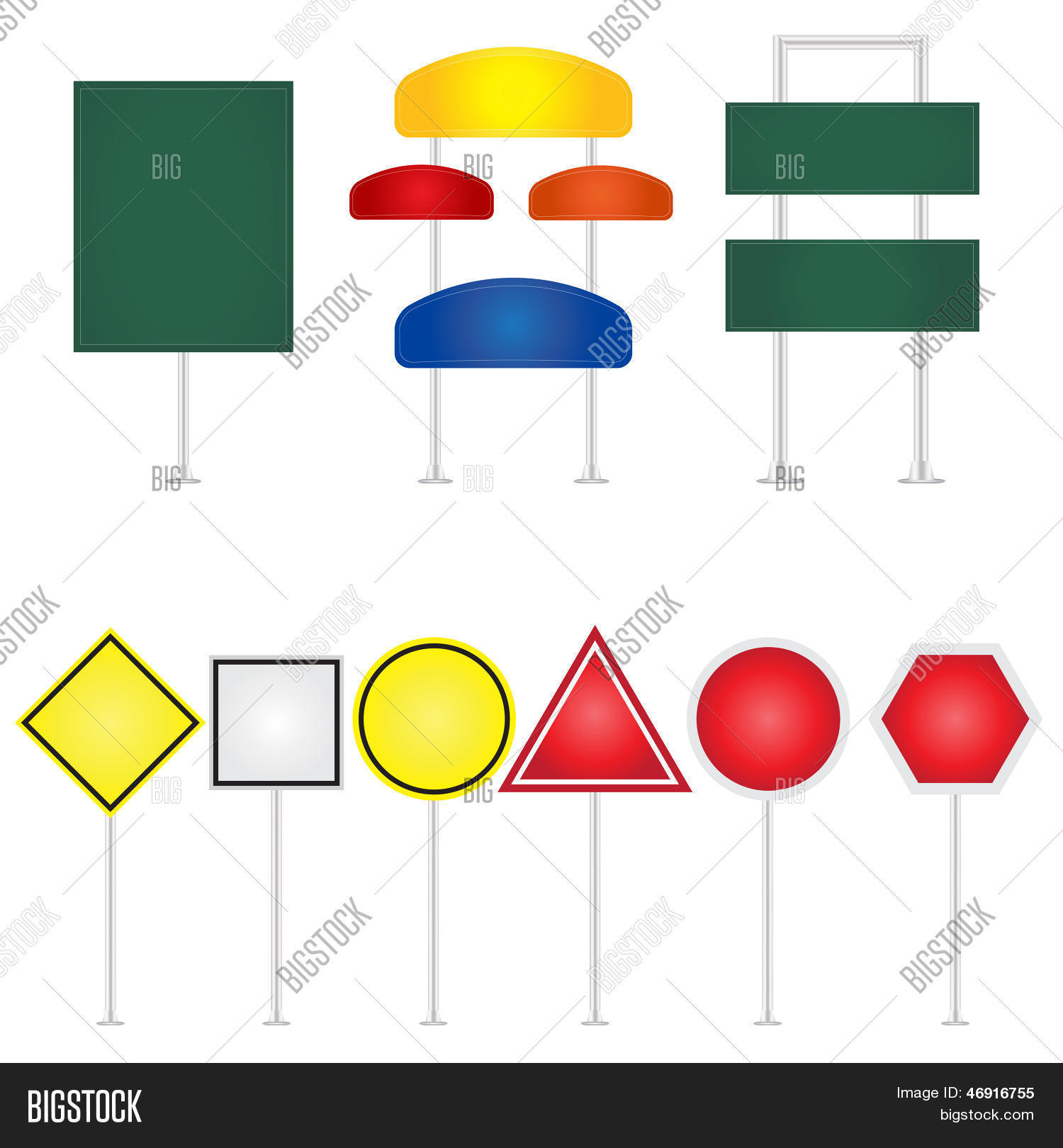Road-signs-vector- Vector & Photo (Free Trial) | Bigstock
