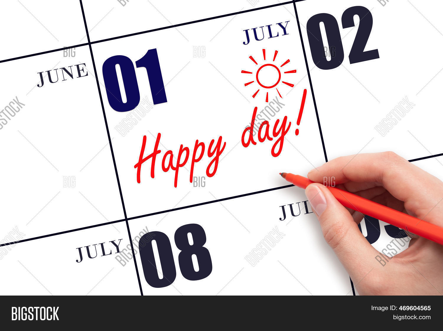 1st Day July. Hand Image & Photo (Free Trial) | Bigstock