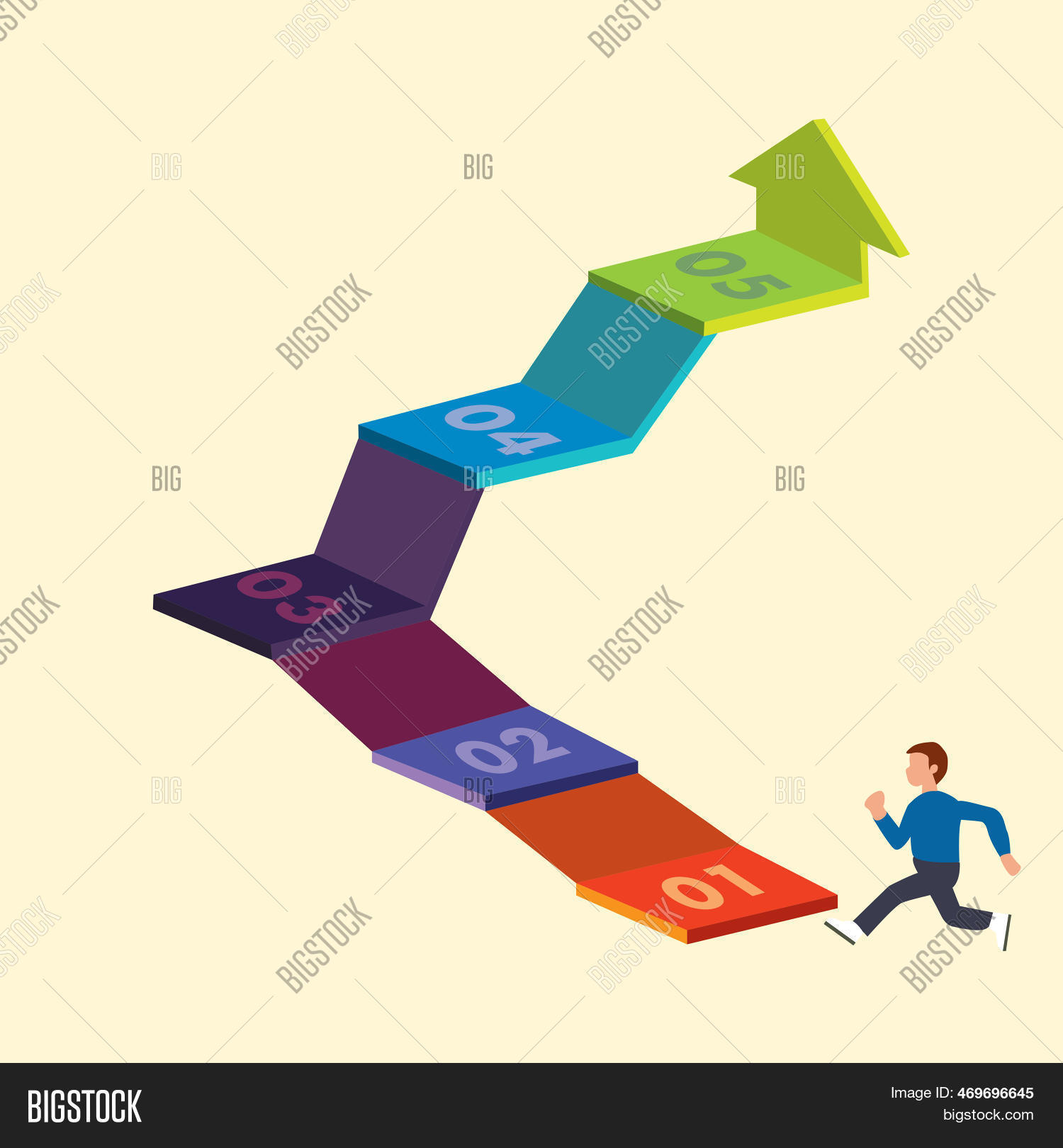 Five Step Arrow Stairs Image & Photo (Free Trial) | Bigstock