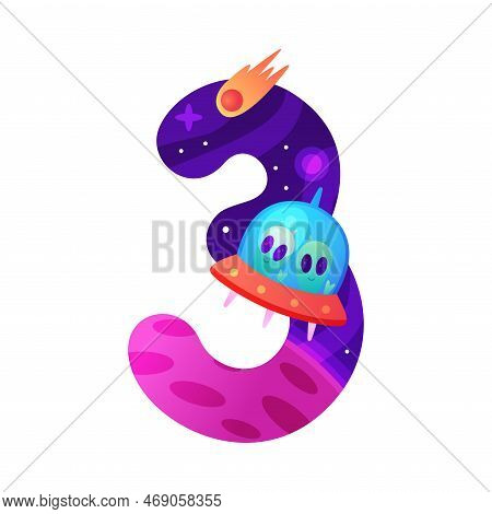 Space Number Three Vector & Photo (Free Trial) | Bigstock