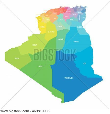 Algeria Political Map Vector & Photo (Free Trial) | Bigstock