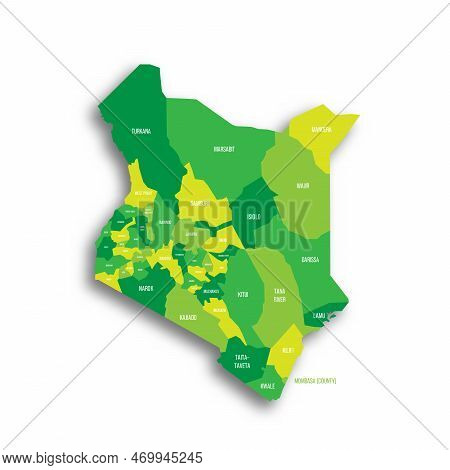 Kenya Political Map Vector & Photo (Free Trial) | Bigstock