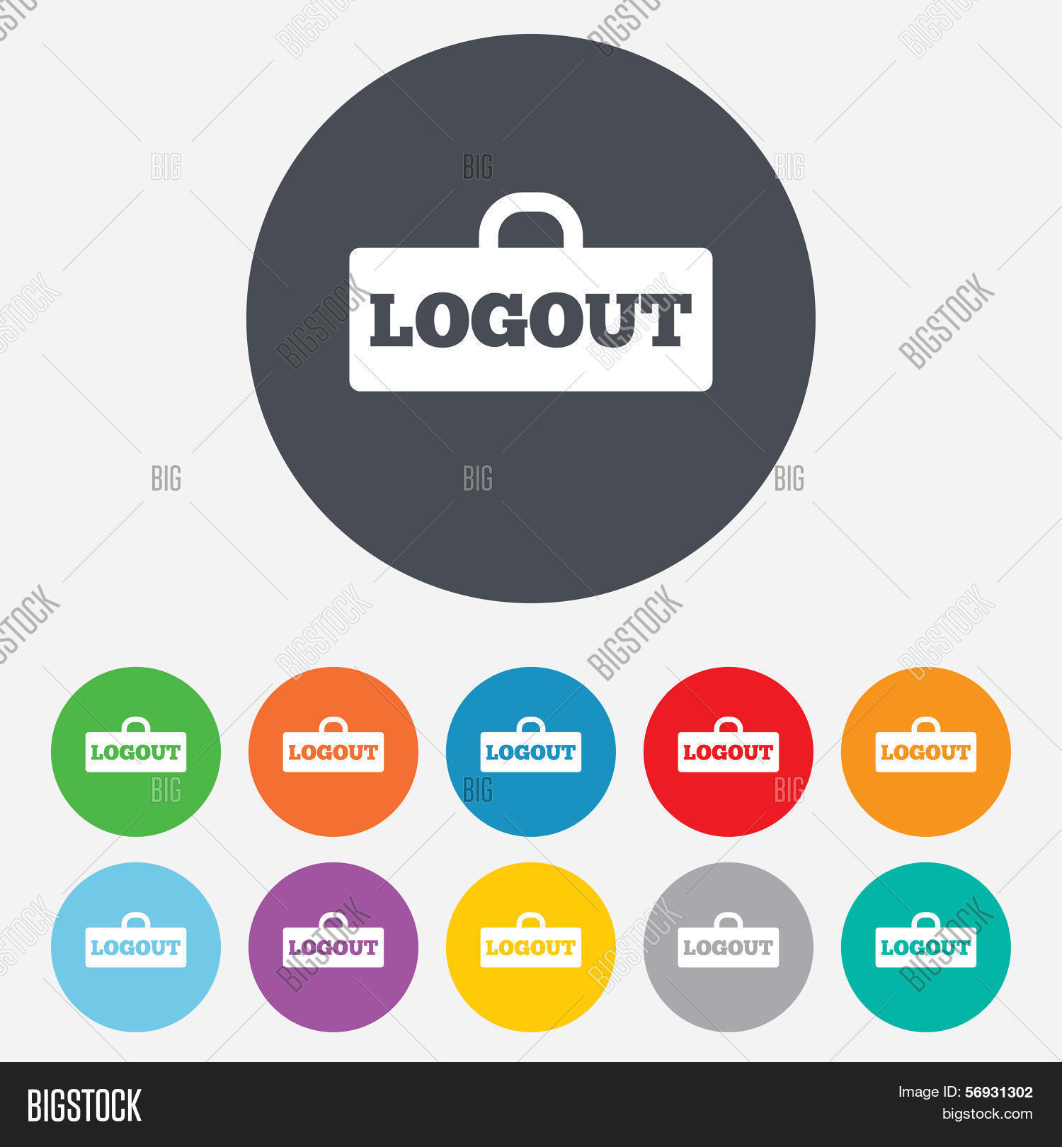 Logout Sign Icon. Log Vector & Photo (Free Trial) | Bigstock