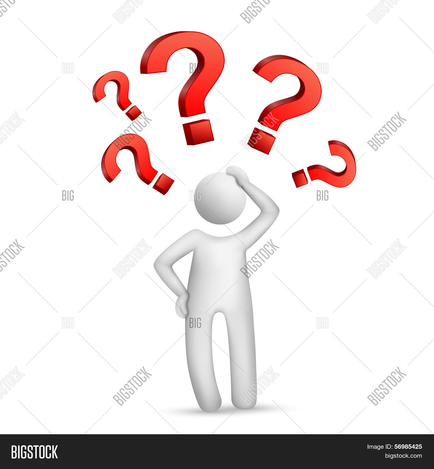 3D Man Thinking Red Vector & Photo (Free Trial) | Bigstock