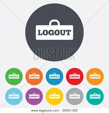 Logout Sign Icon. Log Vector & Photo (Free Trial) | Bigstock