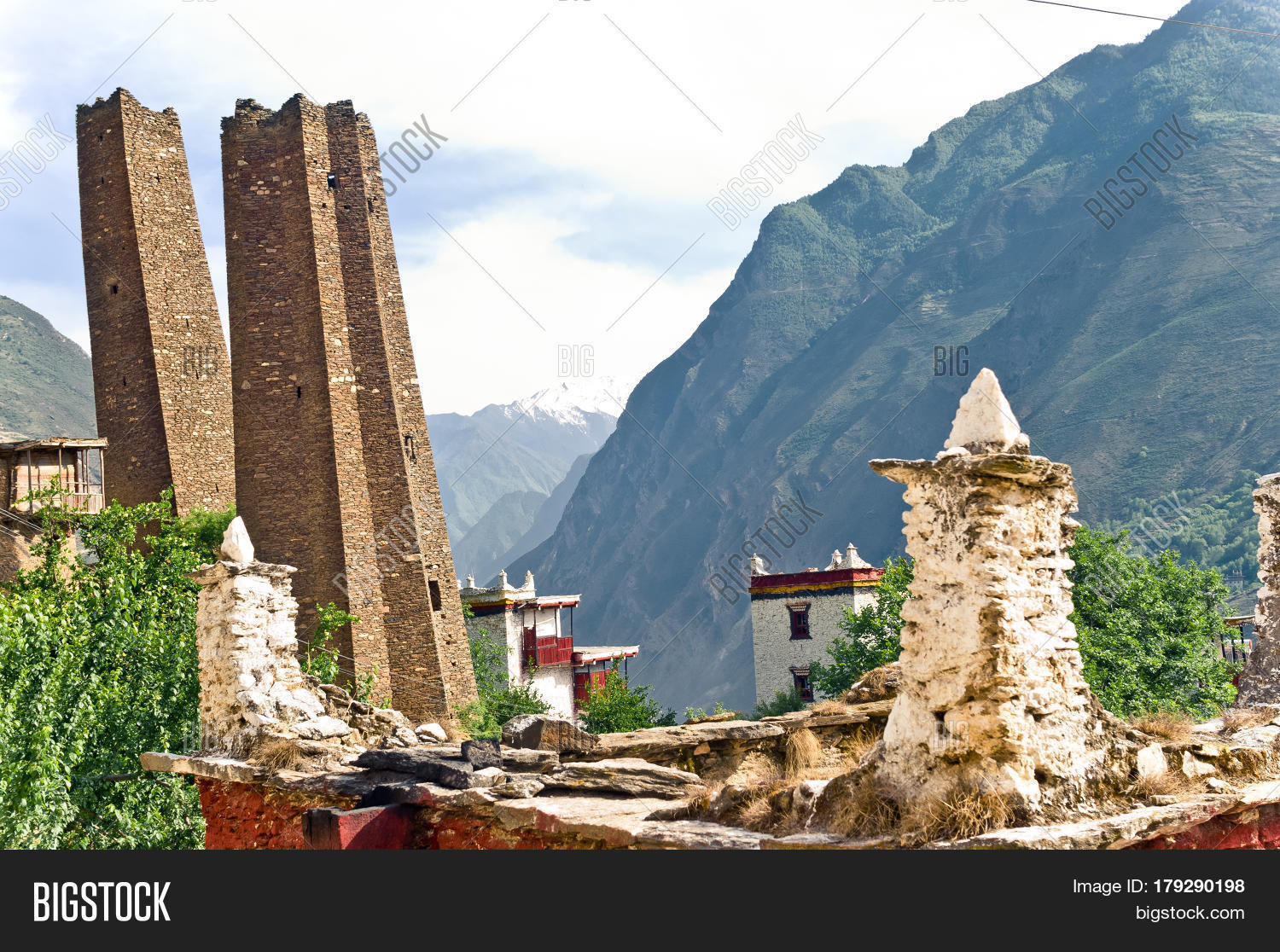 Stone Towers Tibetan Image & Photo (Free Trial) | Bigstock