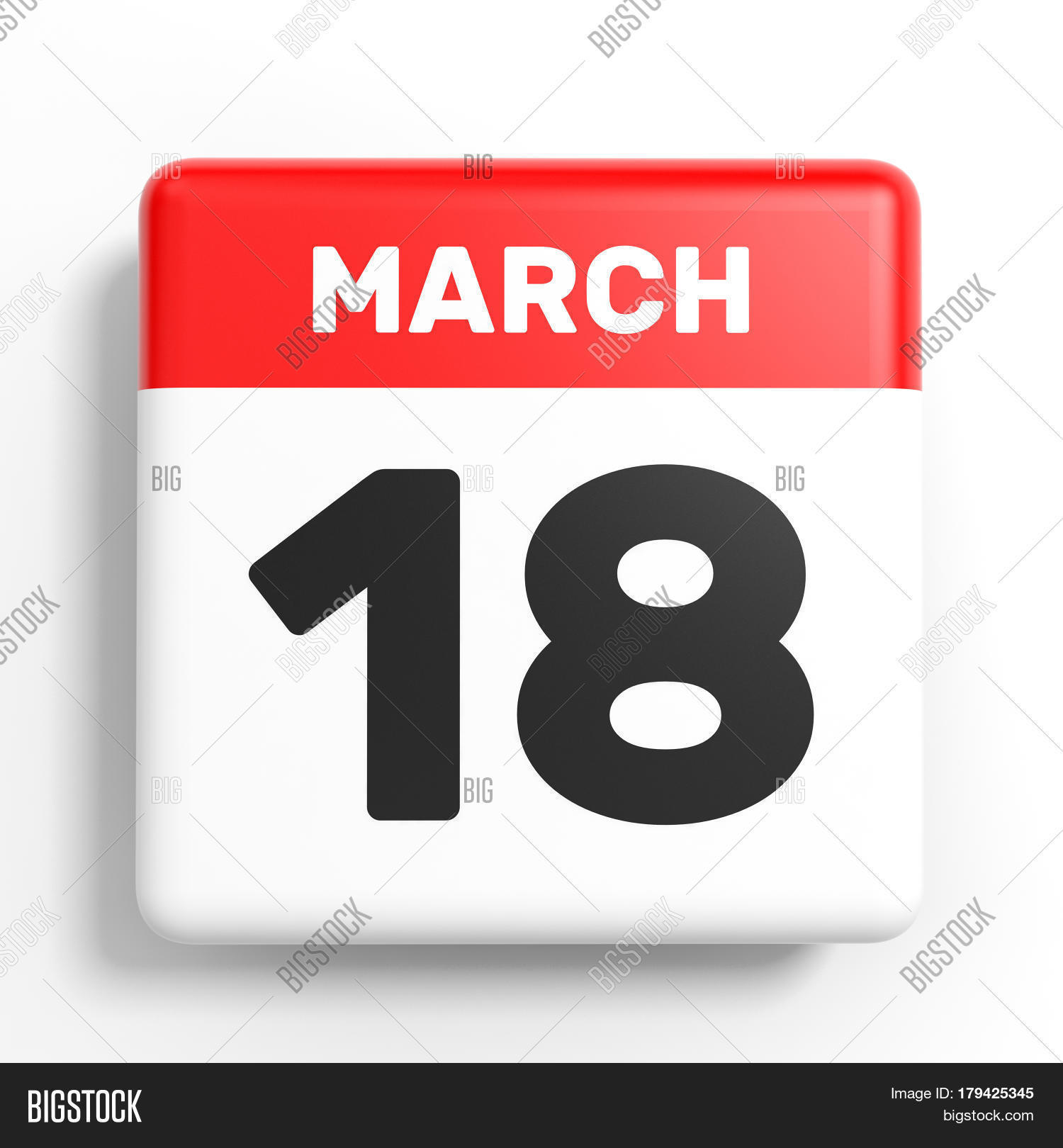 March 18. Calendar On Image & Photo (Free Trial) | Bigstock