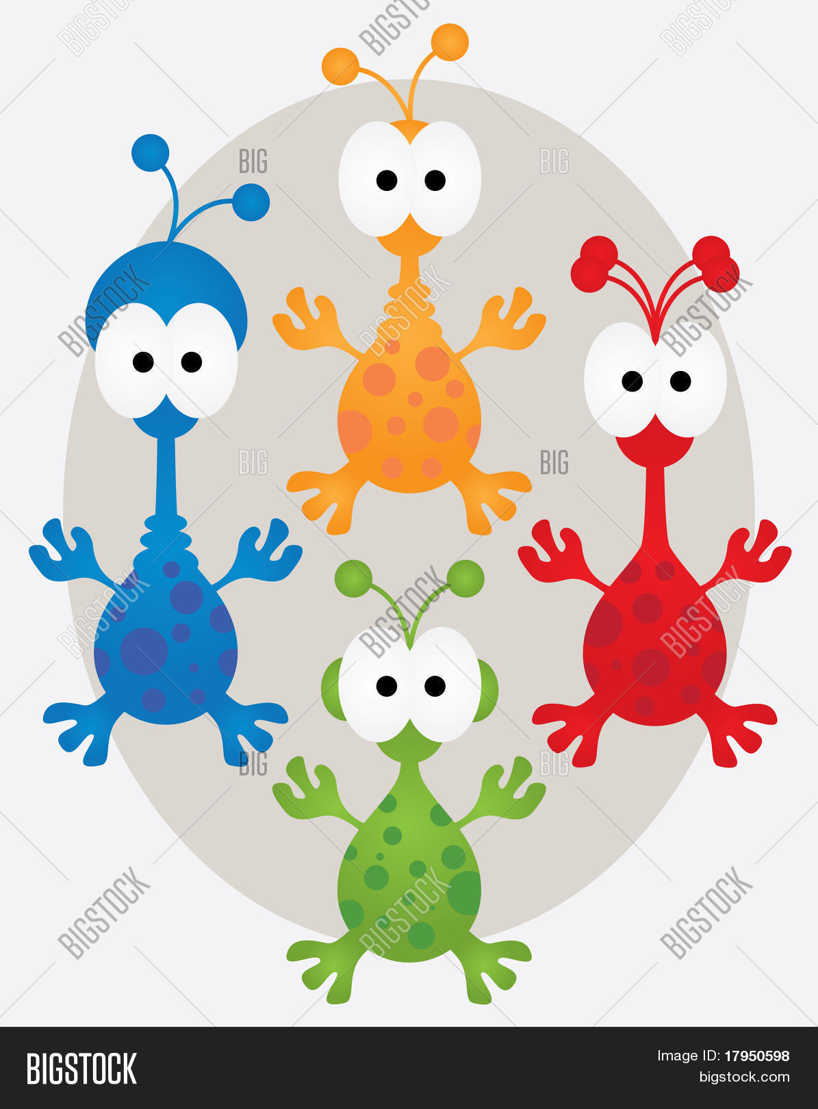 Cute Colorful Aliens Vector & Photo (Free Trial) | Bigstock