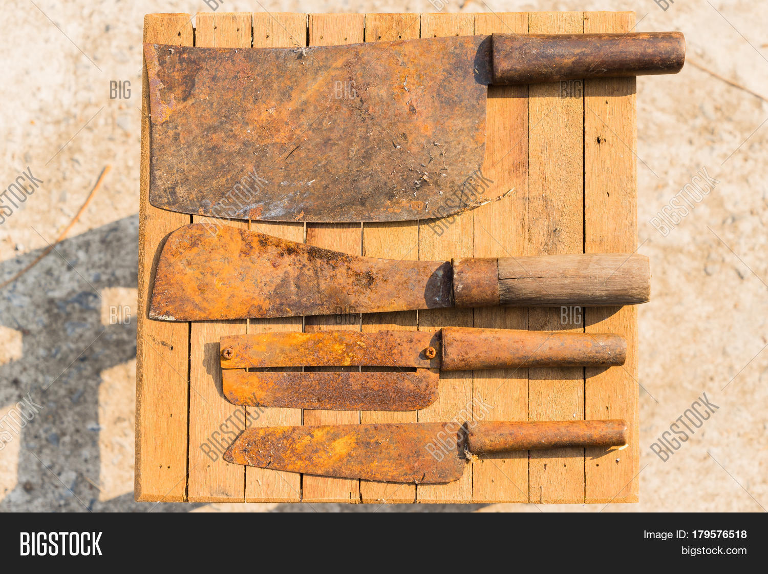 Rusty Knifes On Wooden Image & Photo (Free Trial) | Bigstock