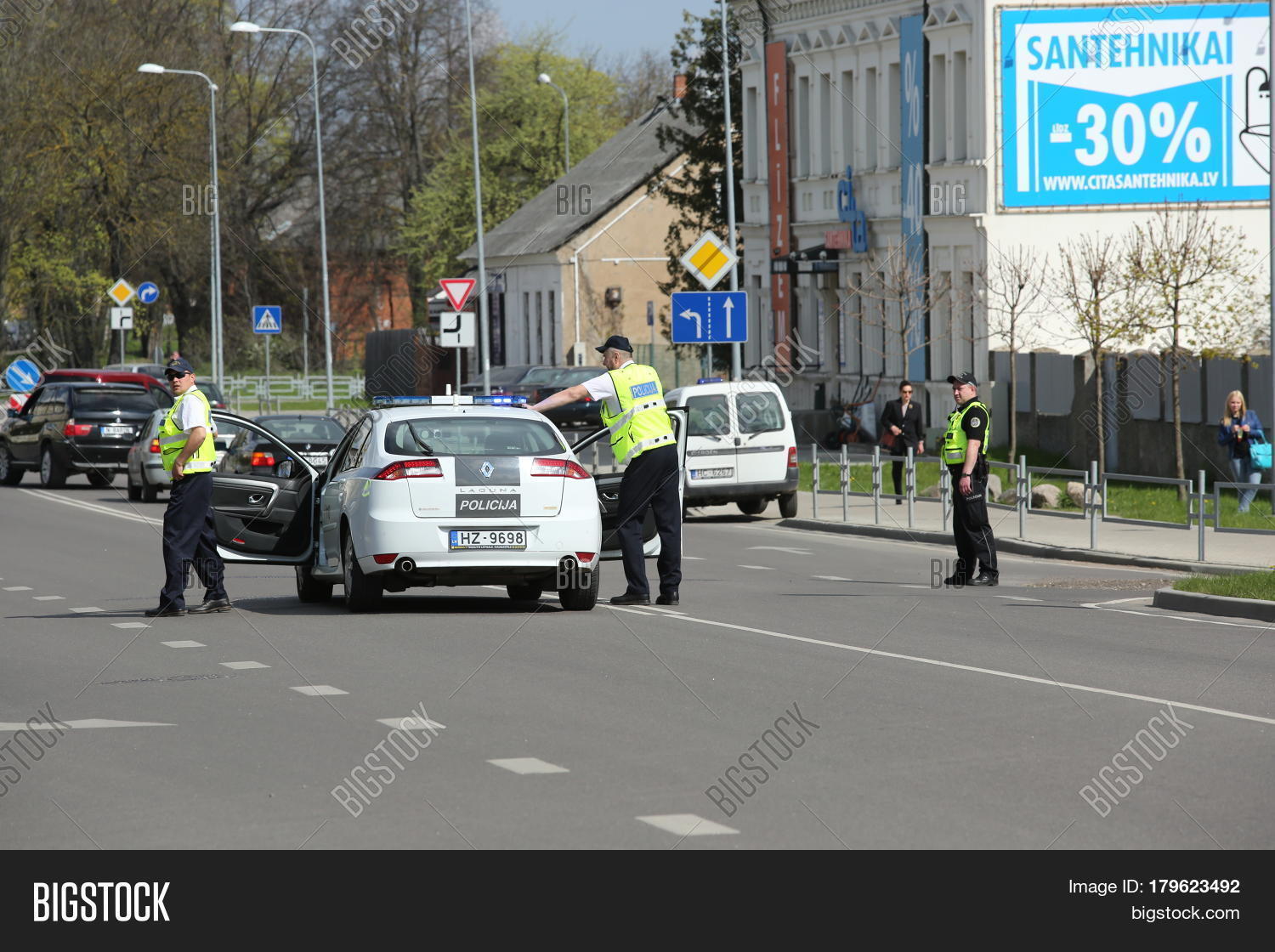 Police Car Blocked Image & Photo (Free Trial) | Bigstock