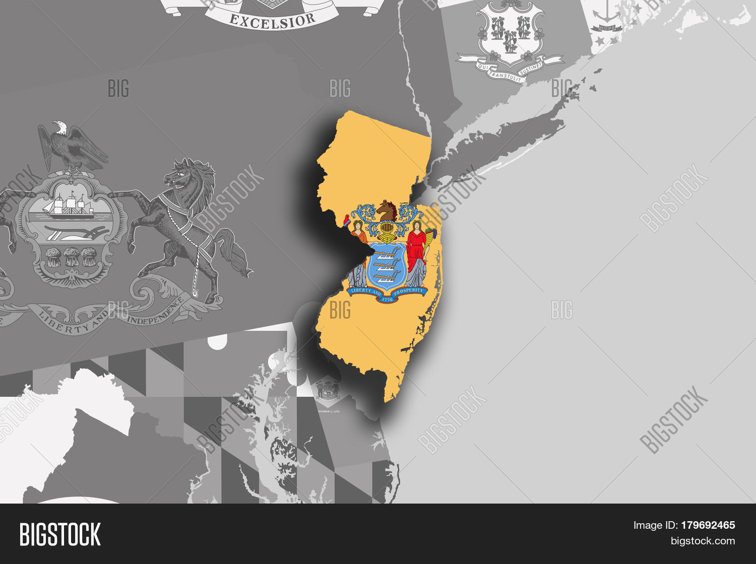 New Jersey Map Flag Image & Photo (Free Trial) | Bigstock
