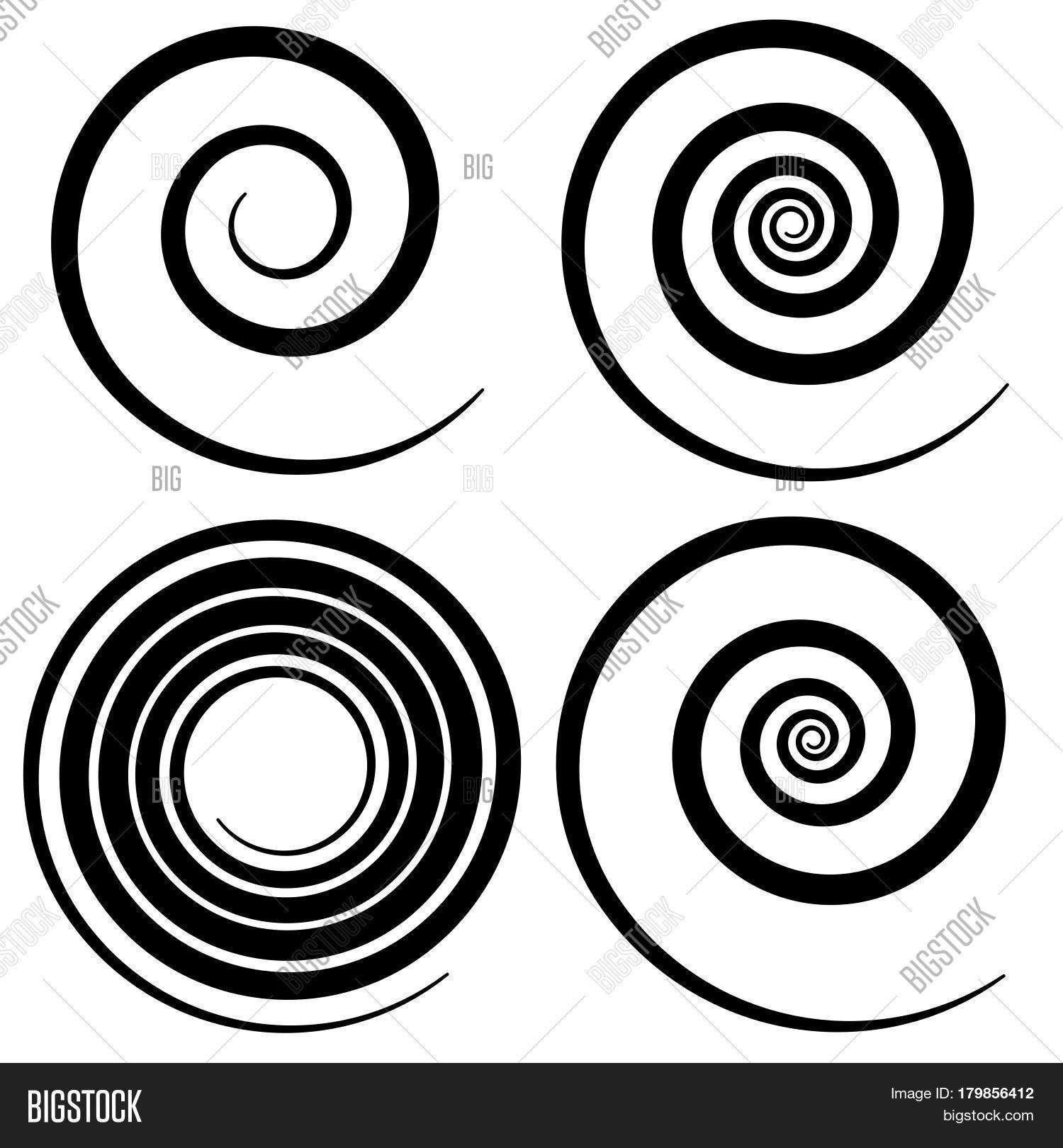 Set 4 Spiral Shape, Vector & Photo (Free Trial) | Bigstock