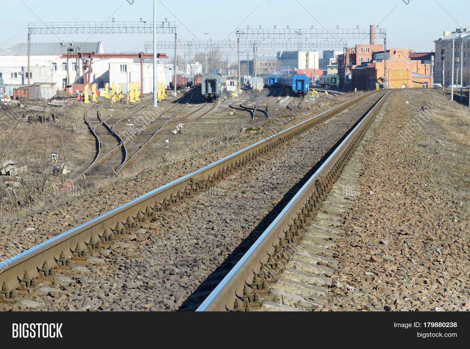 Rails On Railway Road Image & Photo (Free Trial) | Bigstock