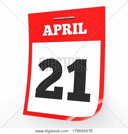 April 21. Calendar On Image & Photo (Free Trial) | Bigstock